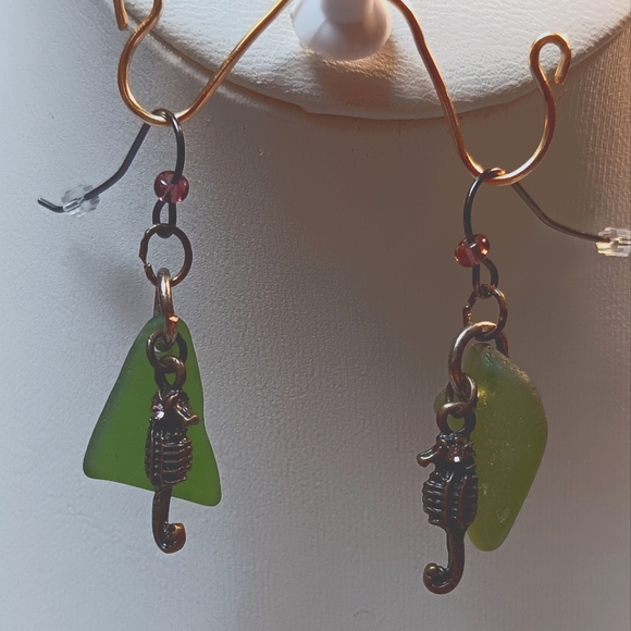 Rhonni Re | Jewelry | Handcrafted Sea Horse And Sea Glass Earrings ...